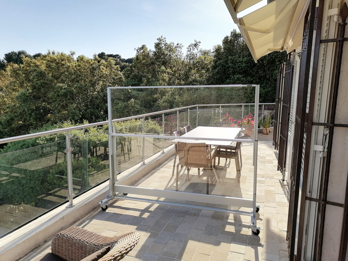 Paravent terrasse CHR sans perçage - Abriglass